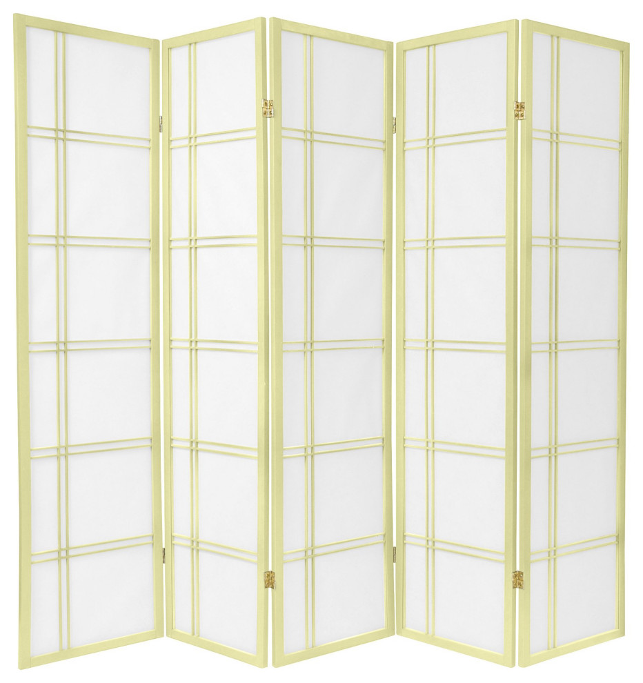 Modern Classic Room Room Divider, Off White Frame & Rice Paper Screen ...
