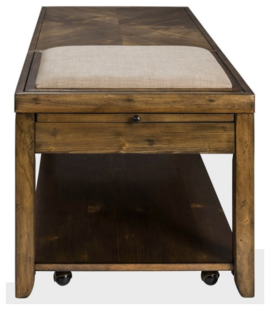 Mitchell Medium Brown Cocktail Table - Rustic - Coffee Tables - by ...