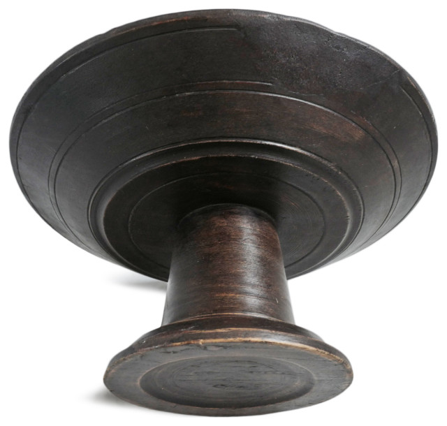 Consigned Vintage Java Pedestal Tray, Large - Traditional - Serving ...