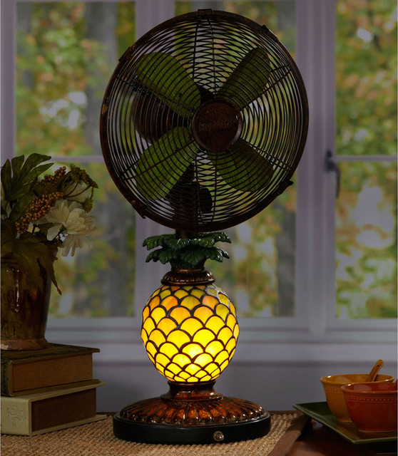 Table Fan/Lamp, Mosaic Glass Pineapple - Tropical - Electric Fans - by ...