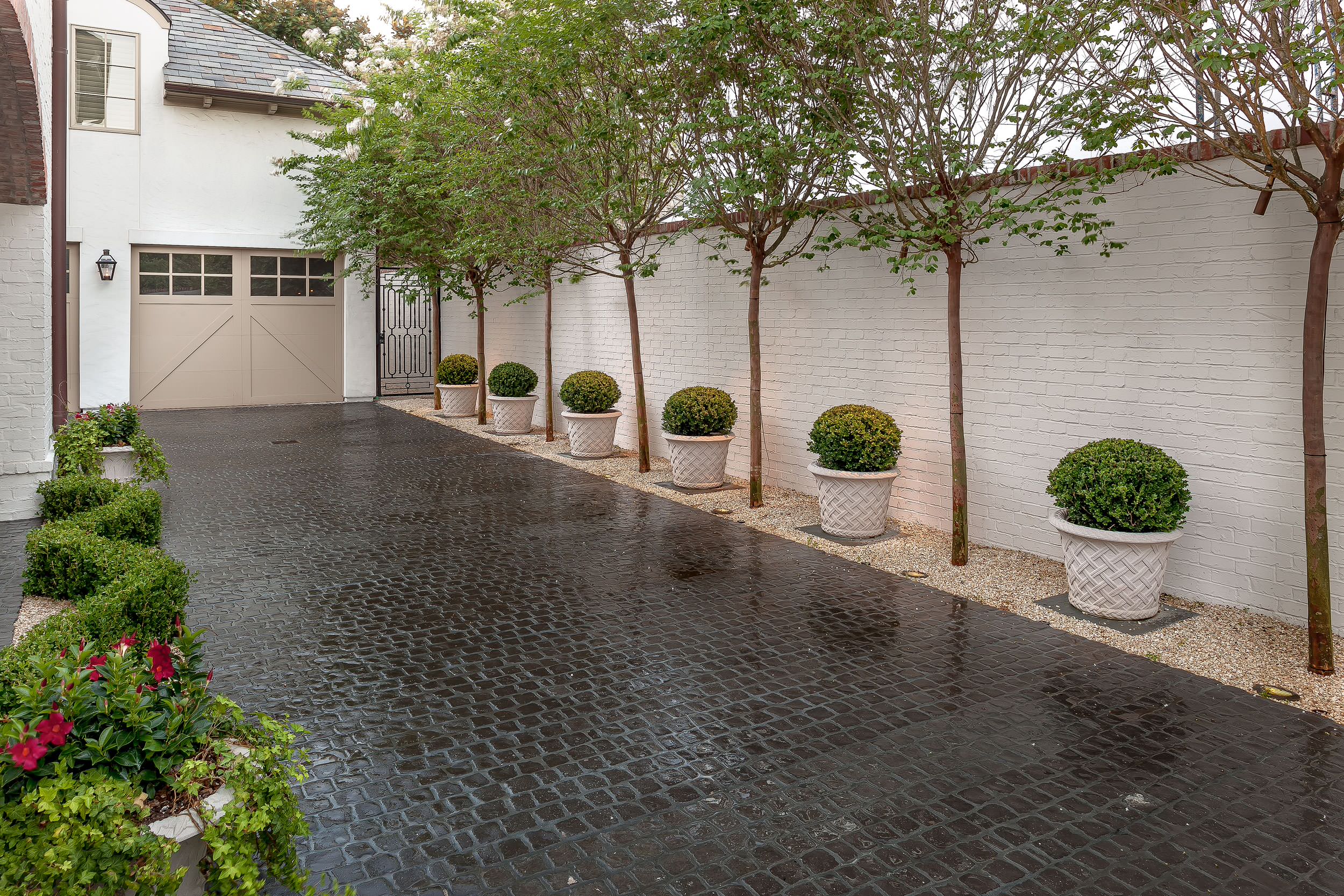 White Concrete Driveway Ideas