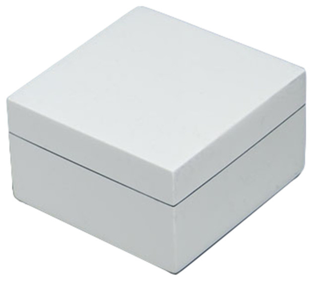 Lacquer Small Square Box, White - Contemporary - Decorative Boxes - by ...
