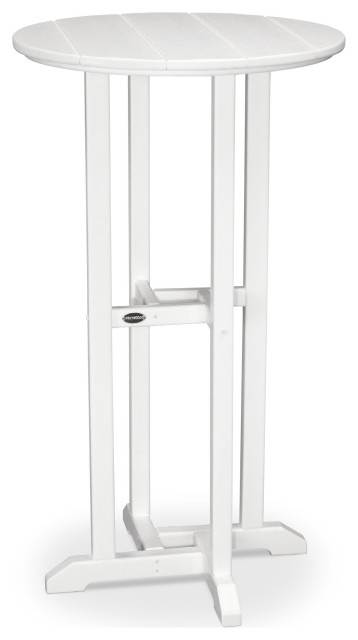 Polywood 24" Round Farmhouse Bar Bistro Table - Beach Style - Outdoor ...