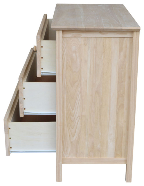 Solid Wood Dresser Chest With 3 Drawers - Transitional - Accent Chests ...