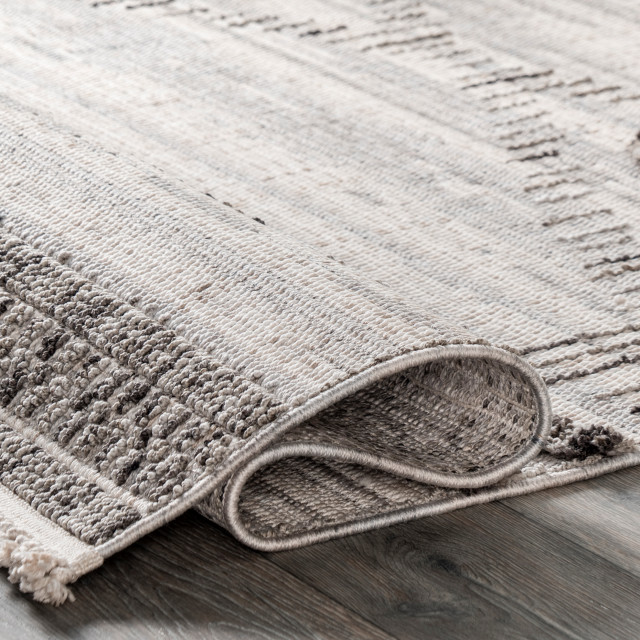 nuLOOM Lyla Modern Geometric Tassel Area Rug, 5'x8' - Scandinavian ...