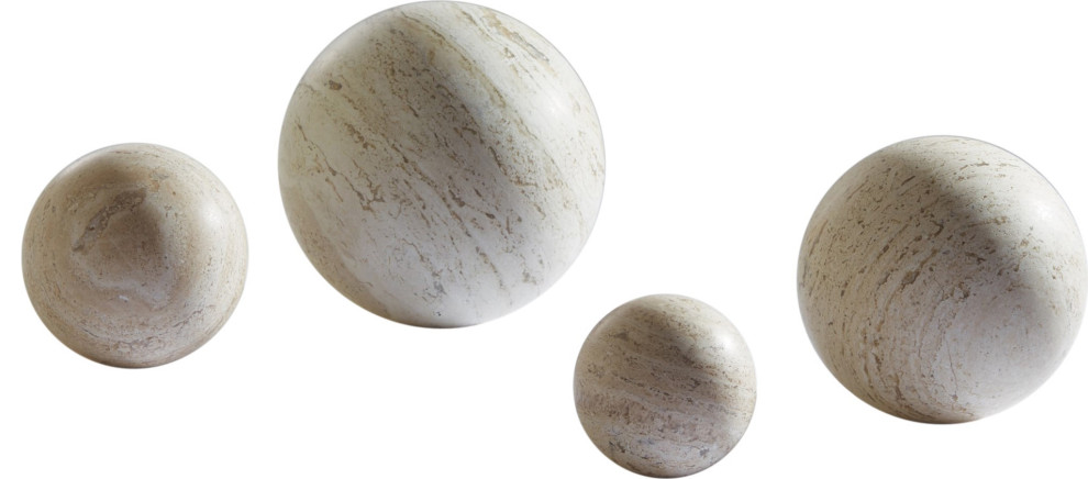 Travertine Sphere, Small - Contemporary - Decorative Objects And ...