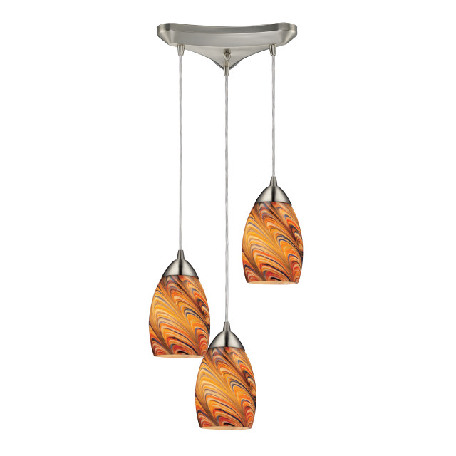 Vortex 3-Light Triangular Pendant Fixture - Contemporary - Pendant ...