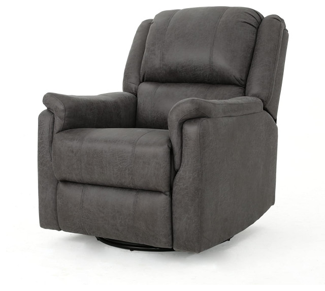 Modern Recliner, Swiveling Design With Comfortable Faux Leather Seat ...