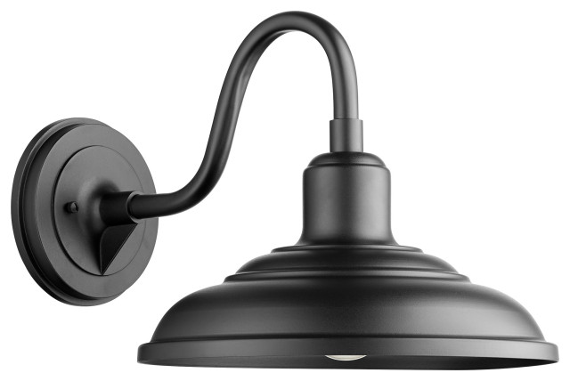 12"X16" Extended Hood Lantern, Textured Black - Farmhouse - Outdoor ...