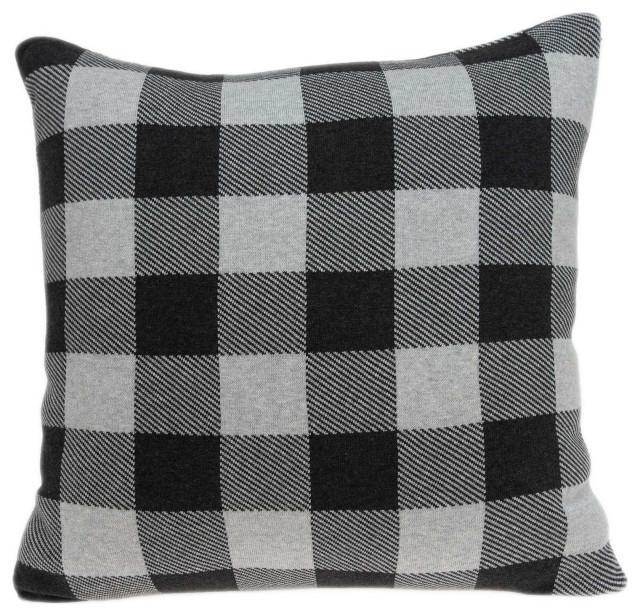 Buffalo Check Gray And Black Down Pillow - Rustic - Decorative Pillows ...