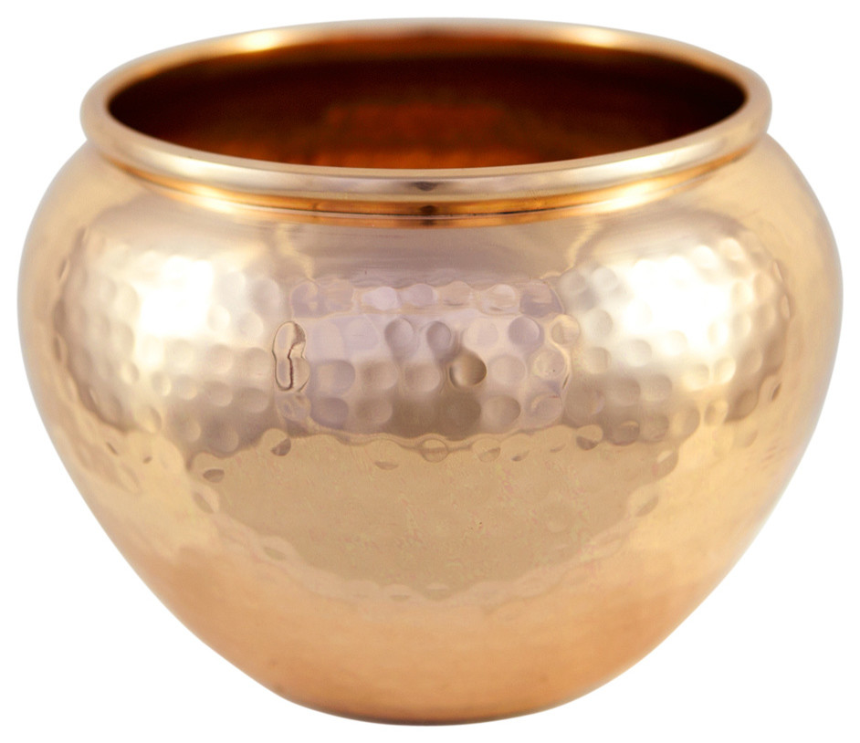 Hammered Pure Copper Pot - Traditional - Indoor Pots And Planters - by ...