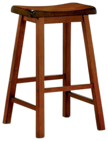 Aloha 29" Bar Stools, Oak, Set of 2 - Transitional - Bar Stools And ...