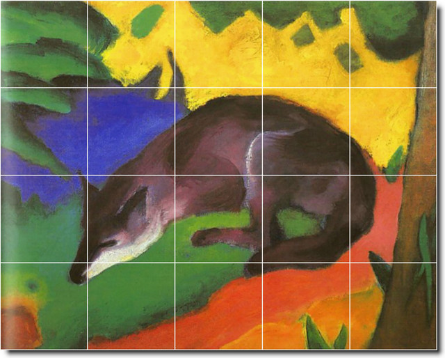 Franz Marc Animals Painting Ceramic Tile Mural #26, 40" Wide x 32" High ...