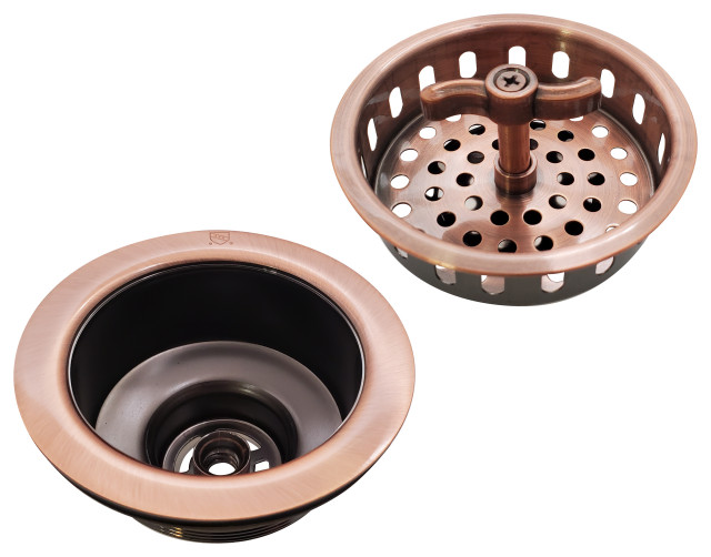 Wing Nut Style Large Kitchen Basket Strainer, Antique Copper ...