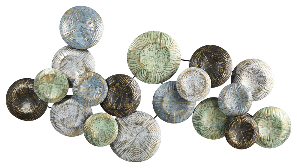 5' x 2.5' Embossed Metal Disc Wall Art Decor - Farmhouse - Metal Wall ...