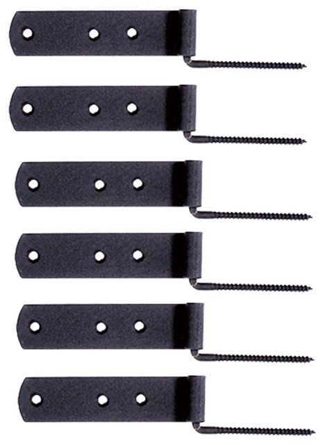 Black Shutter Gate Strap Hinge 4" L Galvanized Steel Wrought Iron Pack ...