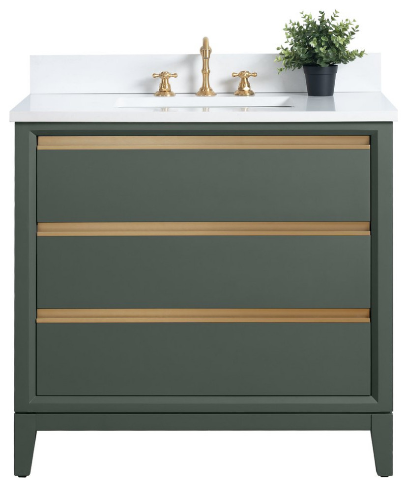 Vanity Art Bathroom Vanity With Sink, 36" Single - Transitional ...