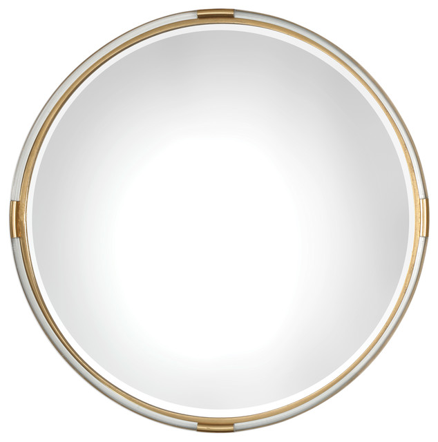 Modern Minimalist Gold Acrylic Tube Wall Mirror, 37" Vanity Midcentury ...