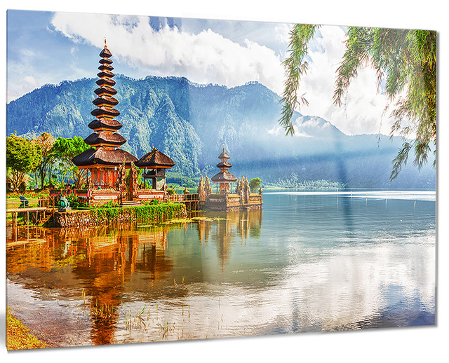 "Pura Ulun Danu" Cityscape Photography Glossy Metal Wall Art, 28"x12 ...