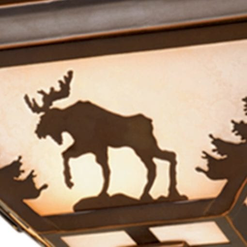Yellowstone 14-in Moose Flush Mount Ceiling Light Burnished Bronze ...