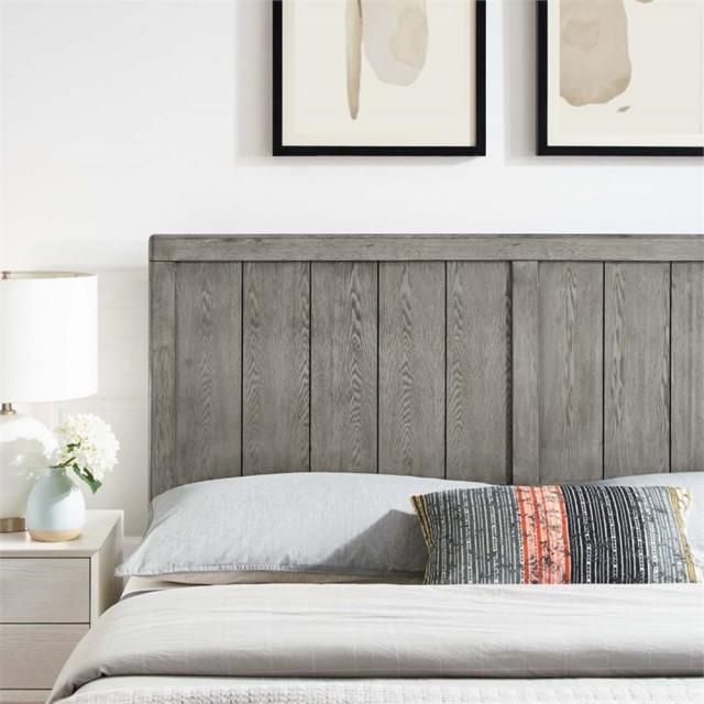Modway Robbie Full Modern Rubberwood and MDF Headboard in Gray, King ...