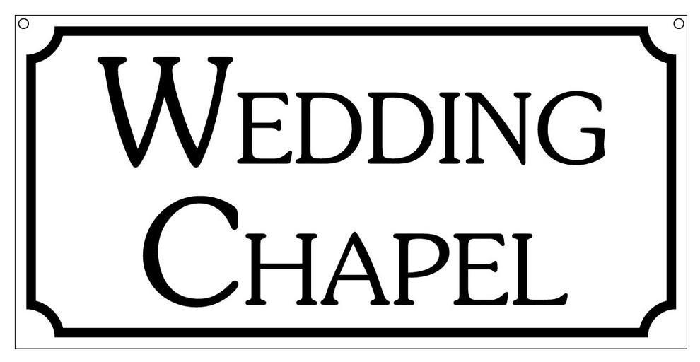 Wedding Chapel Sign, Aluminum TV Movie Film Cosplay, 6"x12 ...