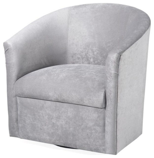 Elizabeth Silver Swivel Chair - Transitional - Armchairs And Accent ...