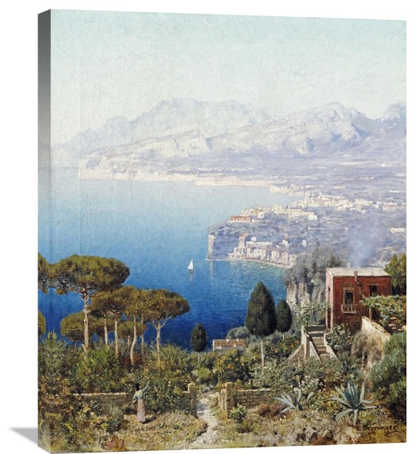 "Costa Sorrentina" Stretched Canvas Giclee by Edmund Berninger, 18"x22 ...