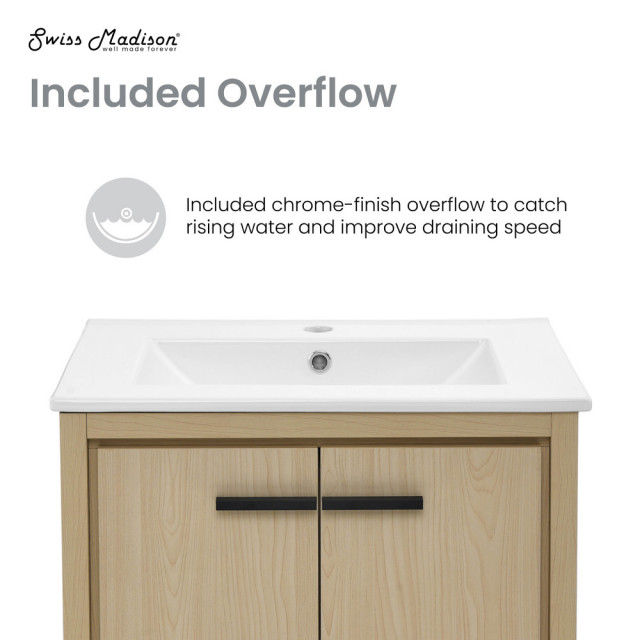 Virage 24 Freestanding, Bathroom Vanity, Natural Oak, 24 x 18 ...