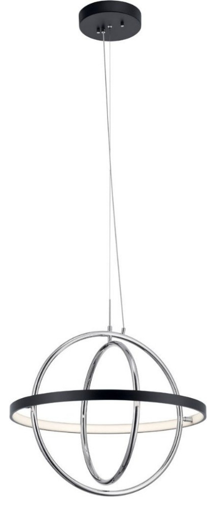 Elan Lighting Arvo - 23.25" 1 LED Chandelier, Matte Black Finish ...