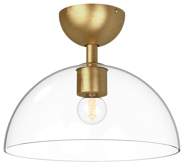 Jude ceiling mount,Brushed Gold | Clear Glass D12" x H9-7/8 ...