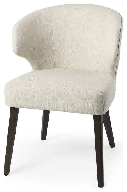 Ivory and Black Mid Century Wingback Dining Chair - Midcentury - Dining ...