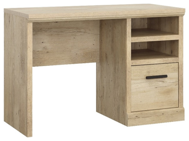 Pemberly Row Contemporary Engineered Wood Desk in Prime Oak Finish ...