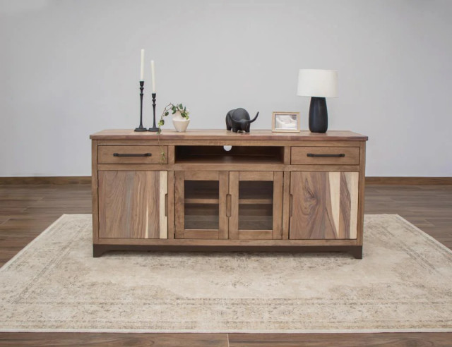 Natural Parota Wood Sideboard - 70" - Rustic - Buffets And Sideboards ...