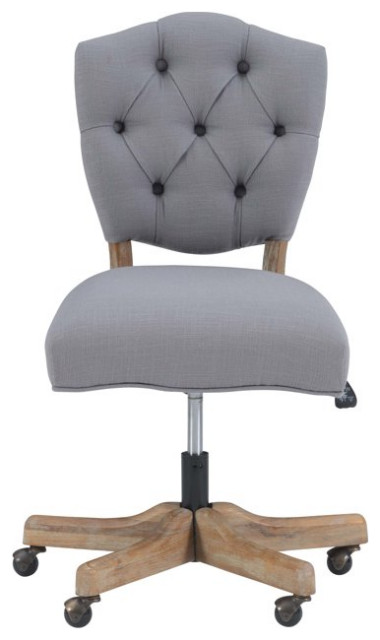 French Country Office Chair, Armless Design & Diamond Button Tufted ...
