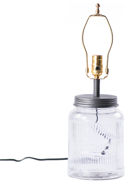 Large Ribbed Mason Jar Lamp Base, One Size - Eclectic - Lamp Bases - by ...