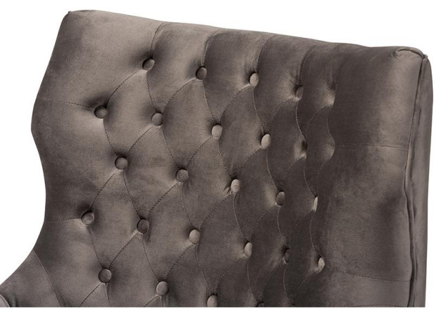 Baxton Studio Nelson Modern Luxe and Glam Grey Velvet Fabric ...