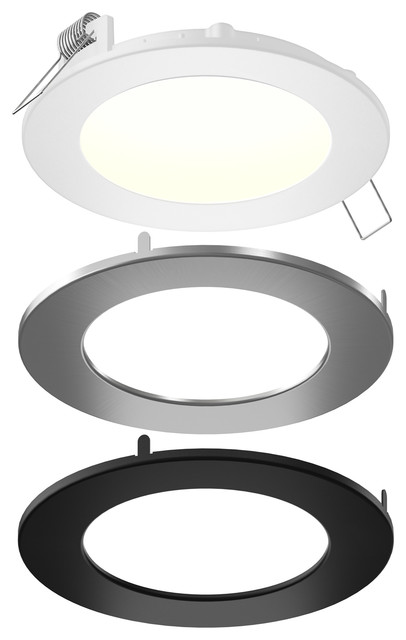 6" Round Color Changing LED Panel with Interchangeable Trim - Recessed ...
