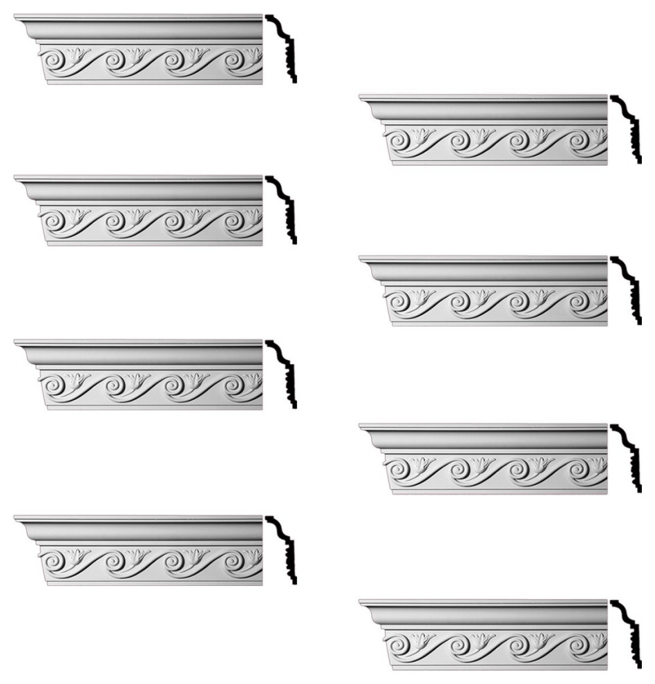 Ornate Cornice White Urethane Lilith Design 8 Pieces Totaling 768 ...