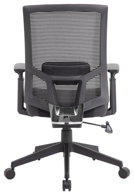 Boss Office Mesh Back Vinyl Task Chair with Synchro-Tilt in Black ...