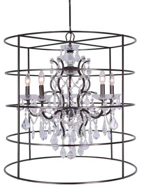 Crystorama Filmore Vibrant Bronze Swarovski Strass Crystal 5 Light ...