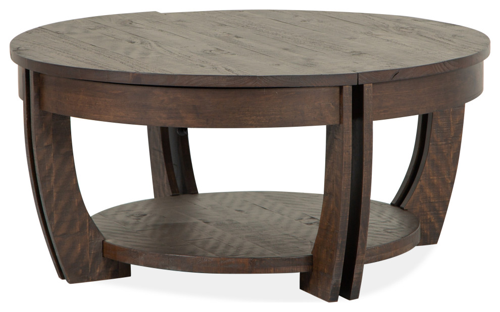 Lift Top Storage Cocktail Table WithCasters - Rustic - Coffee Tables ...