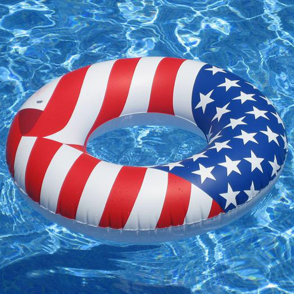36" Patriotic Stars and Stripes Ring Inflatable Swimming Pool Inner ...