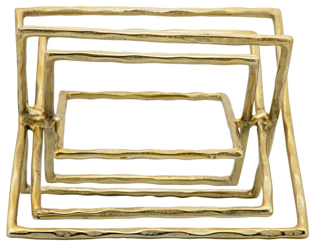 Metal, 11"h 5-square Links, Gold - Contemporary - Decorative Objects ...