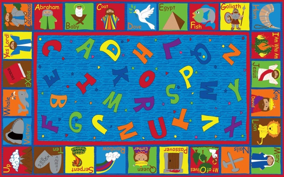 Bible Sunday School Rug W/ Abcs, 6 X 8 - Contemporary - Kids Rugs - by ...