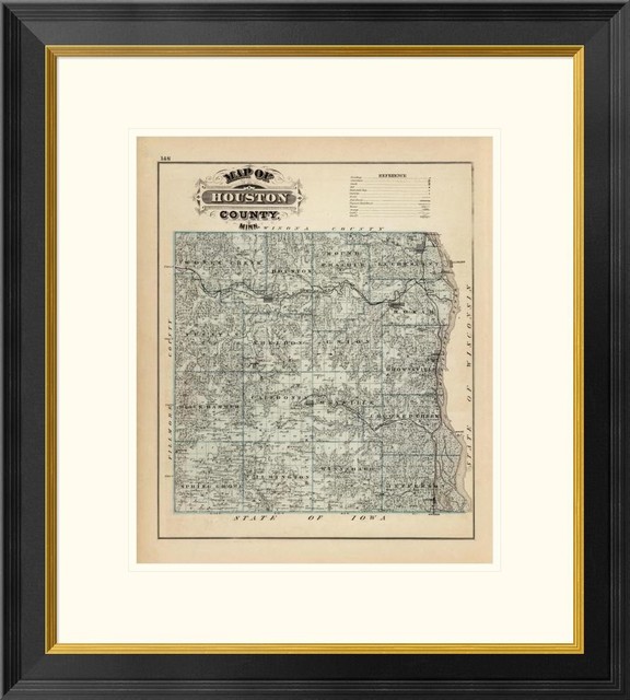 "Map of Houston County, Minnesota, 1874" by A.T. Andreas, 24x26", 23"x1 ...