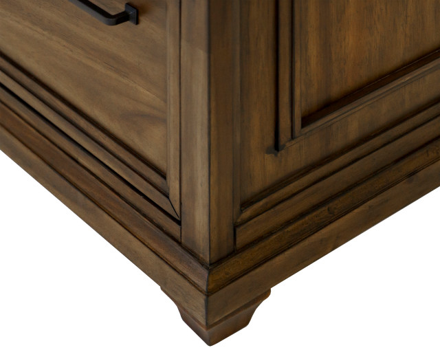 Traditional Wood Lateral File Storage File Drawer Fully Assembled Brown ...