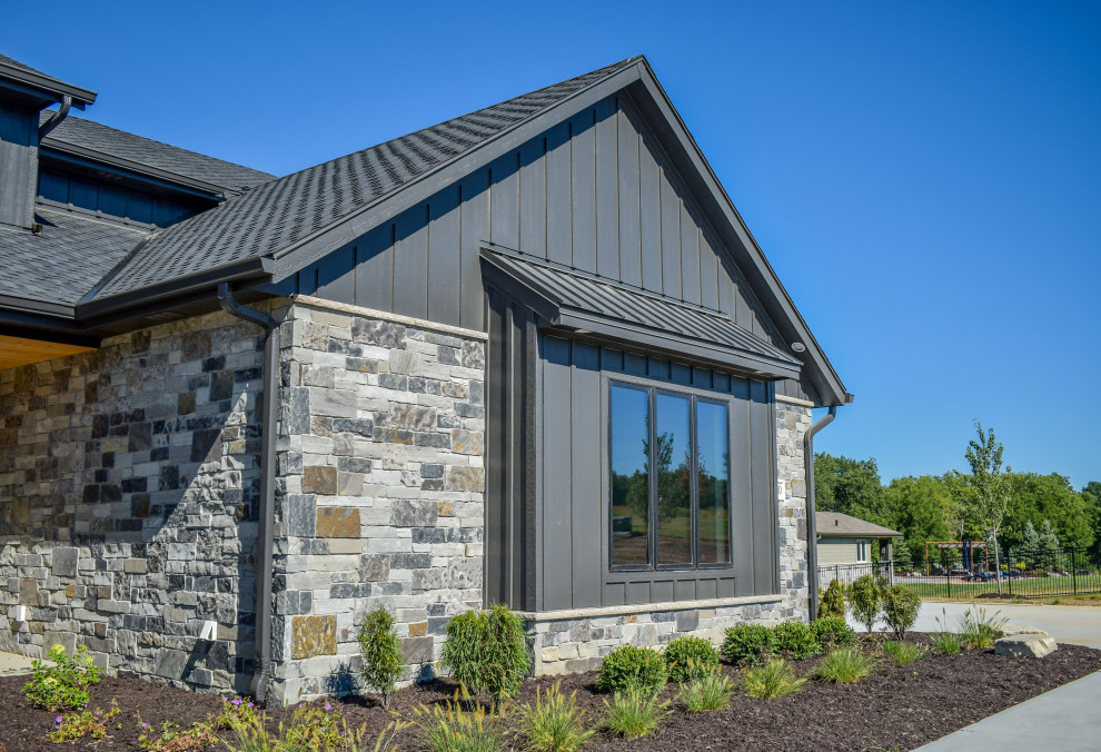 Modern Black Horse Ashlar Home - Traditional - Exterior - Omaha - by ...