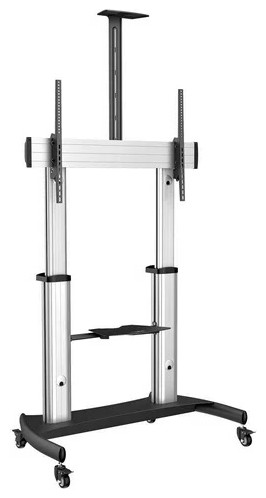 Mobile TV Stand for 60-100" Screens, Adjustable Height, Wheels, and ...