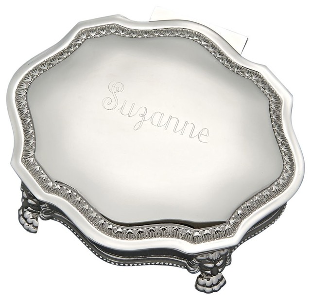 Victorian Jewelry Box, Nickel Plated 6"x5" - Traditional - Jewelry ...